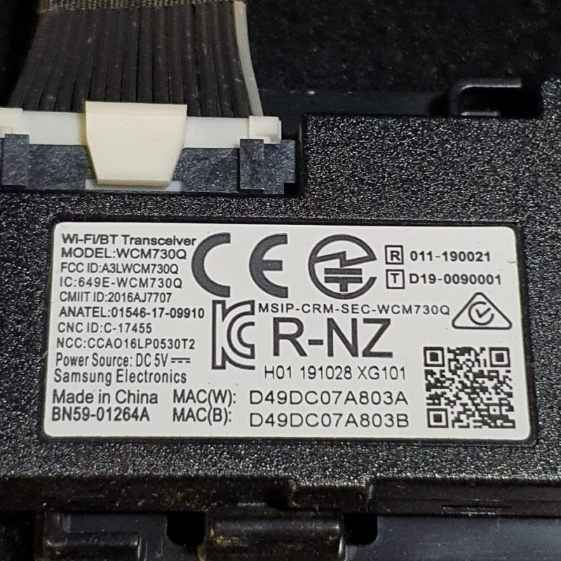 Module Wifi Bluetooth Télé Samsung UE75MU6179U Référence: BN59-01264A ...